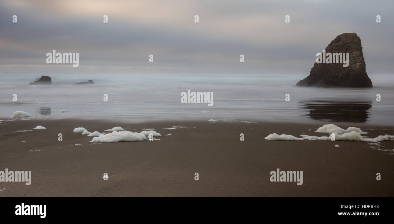 relaxing beach scene using a slow shutter speed to blur the motion of ...