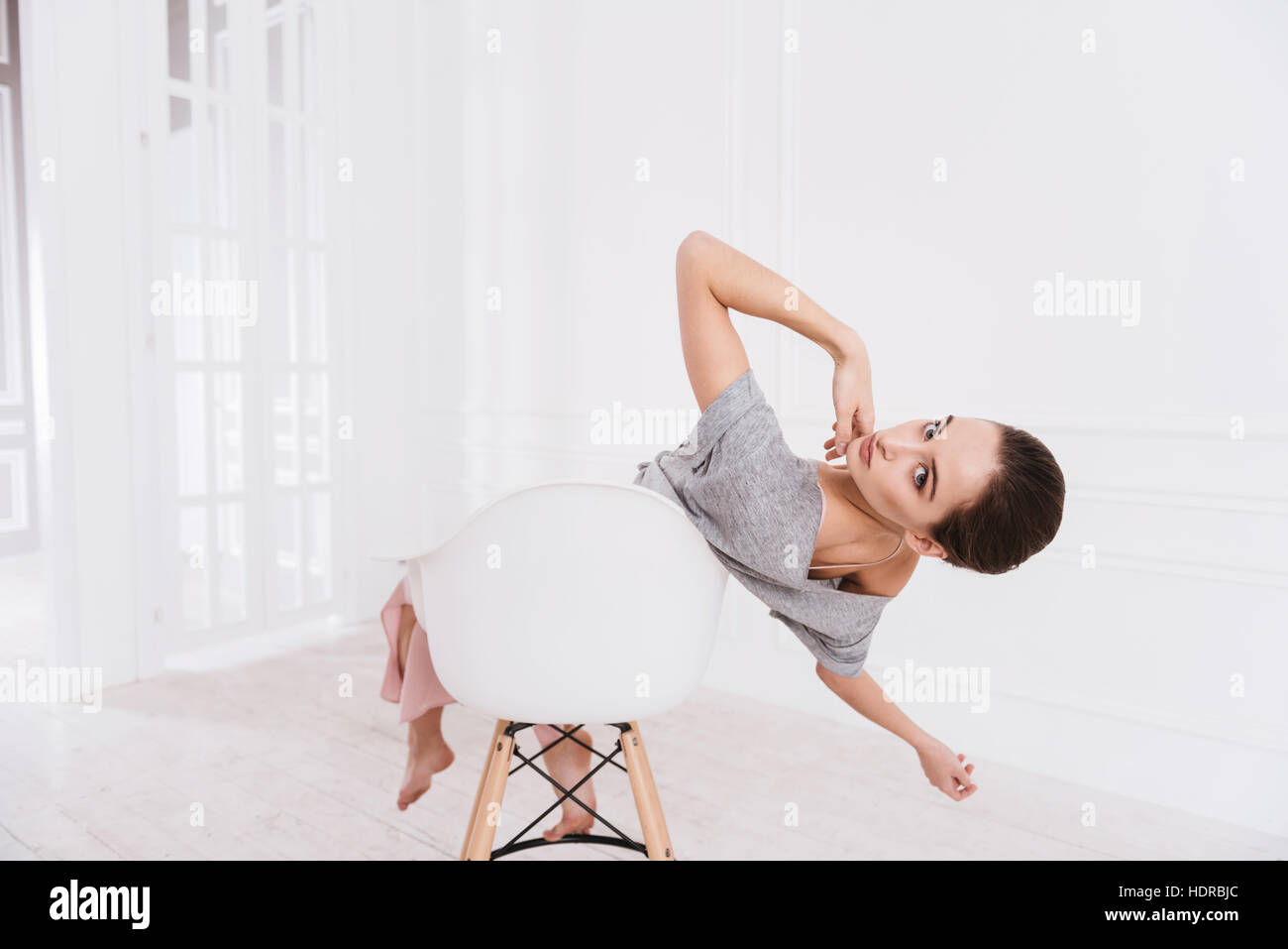 Model female sit up hi-res stock photography and images - Alamy
