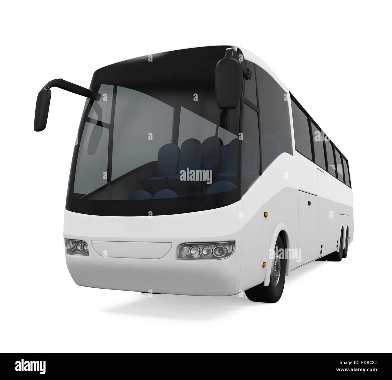 White Tour Bus Stock Photo - Alamy