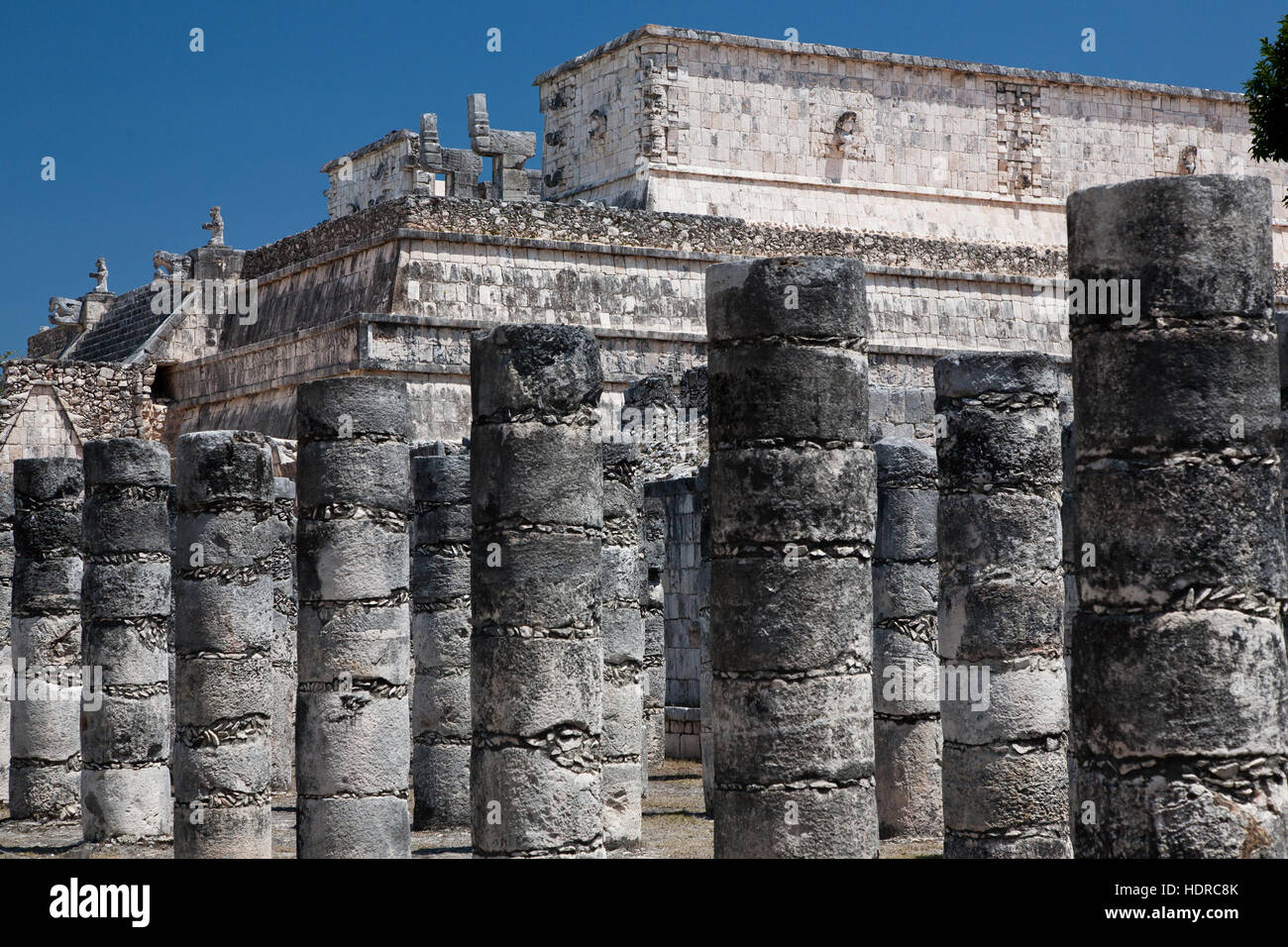 Columns in the Temple of a Thousand Warriors Stock Photo - Alamy