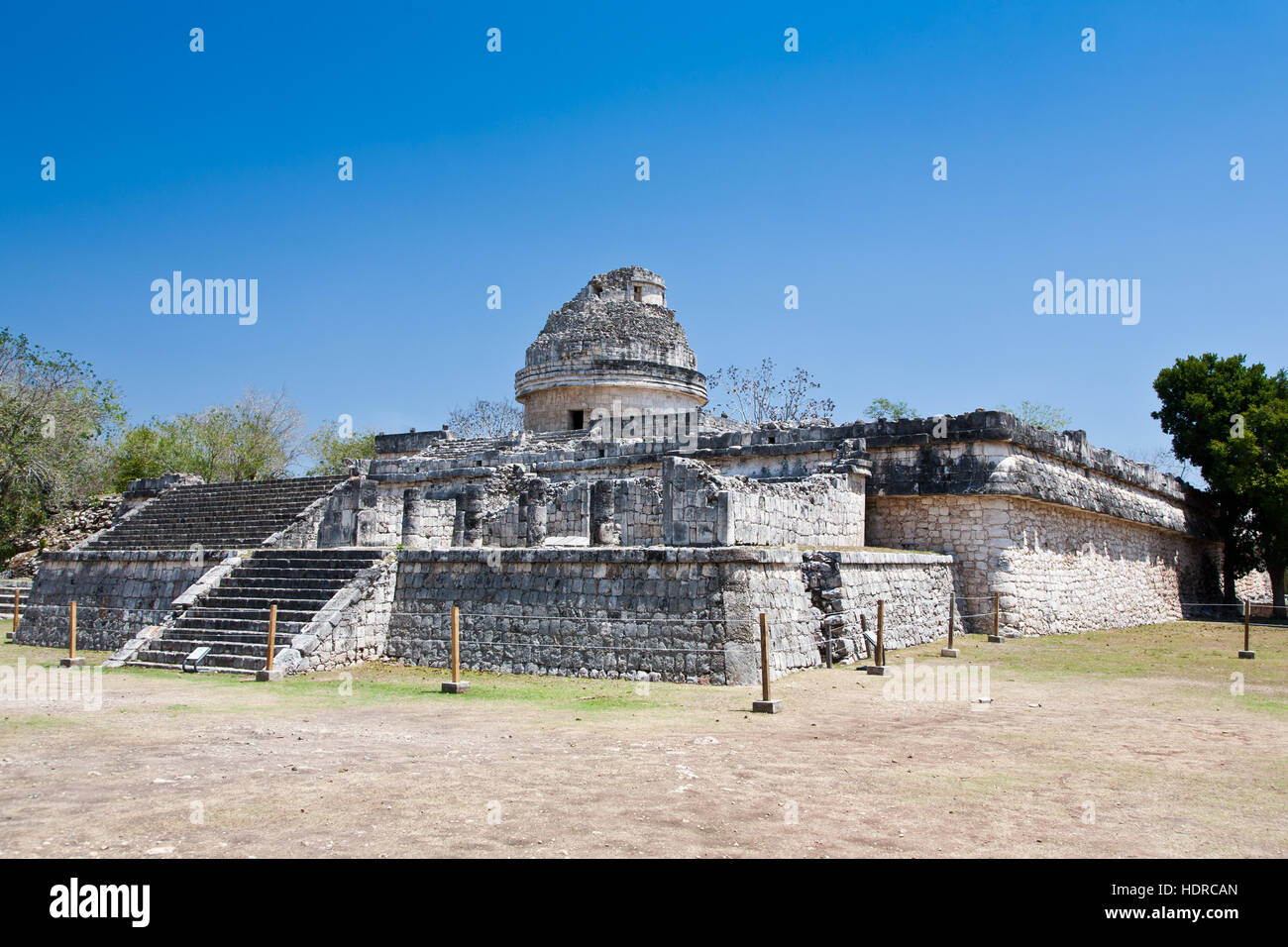 El Caracol, the Observatory in ancient Mayan city Chichen Itza, Mexico ...