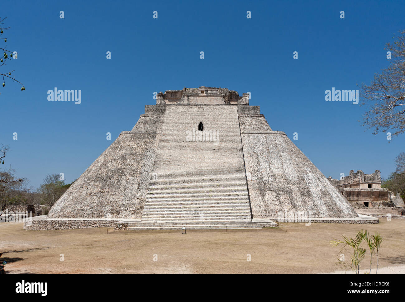 Prehistoric Mayan pyramids in Uxmal, Yucatan, Mexico. Mesoamerican step ...