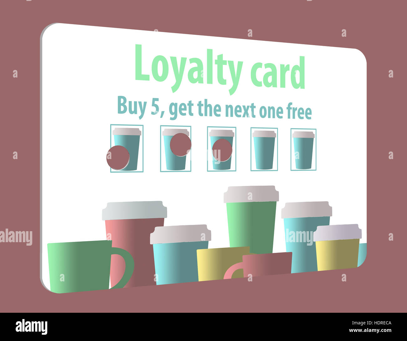 A loyalty card for a coffee shop provides a free cup of coffee after ...