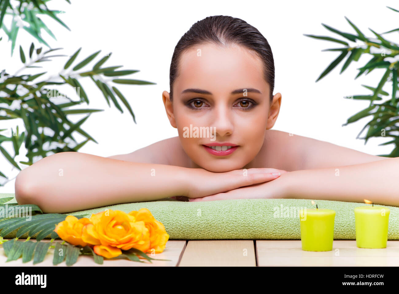 Young woman enjoying spa treatment Stock Photo - Alamy