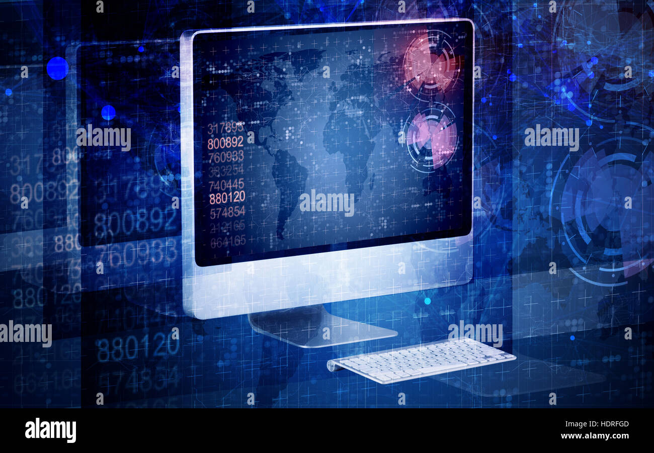 Computer screen in business concept Stock Photo - Alamy