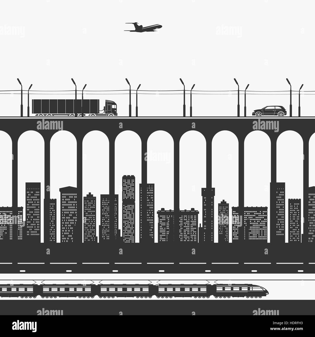 Truck panorama Black and White Stock Photos & Images - Alamy