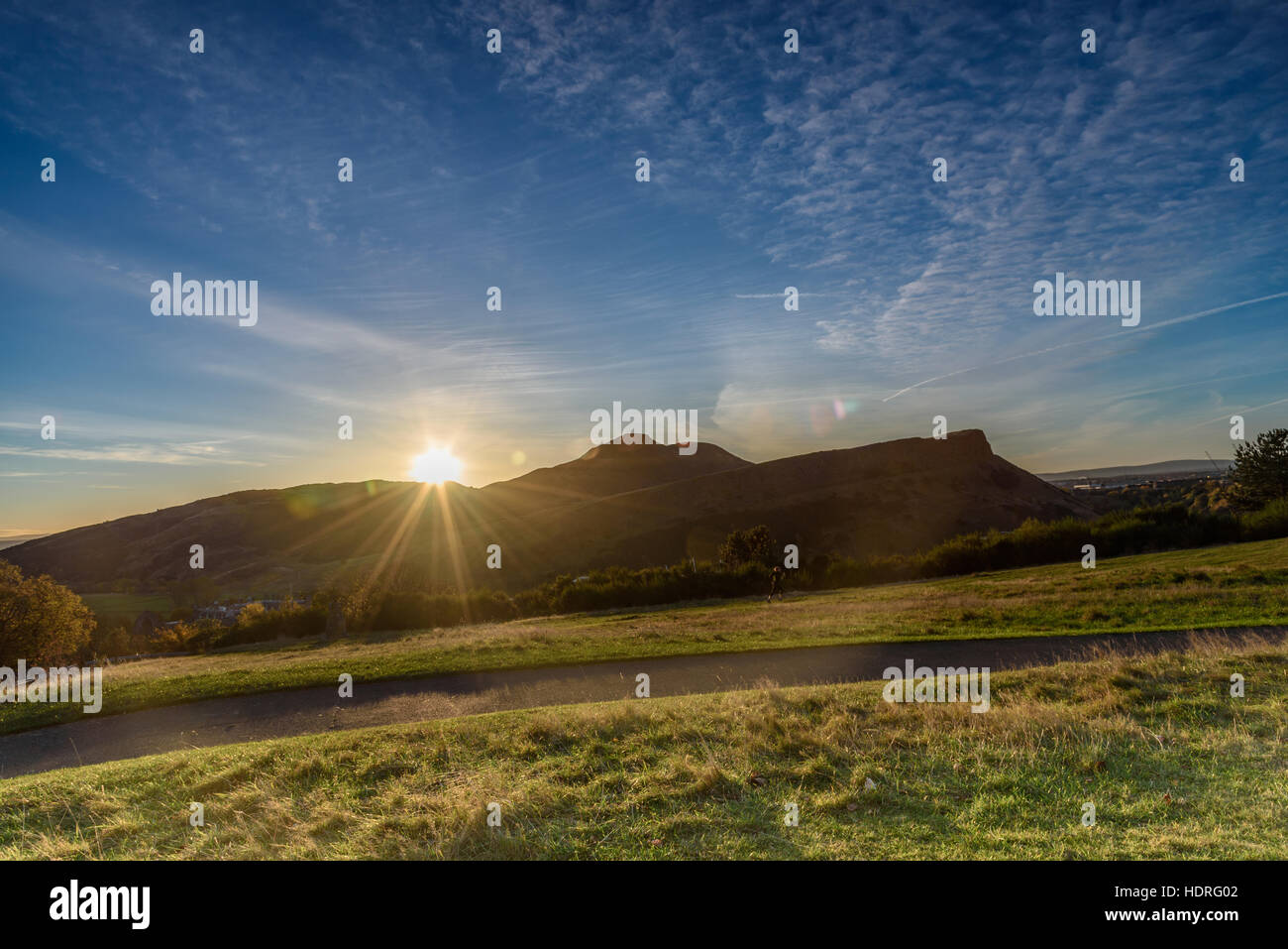 Amazing sunrise over Edinburgh, Scotland - beautiful warm colors and ...