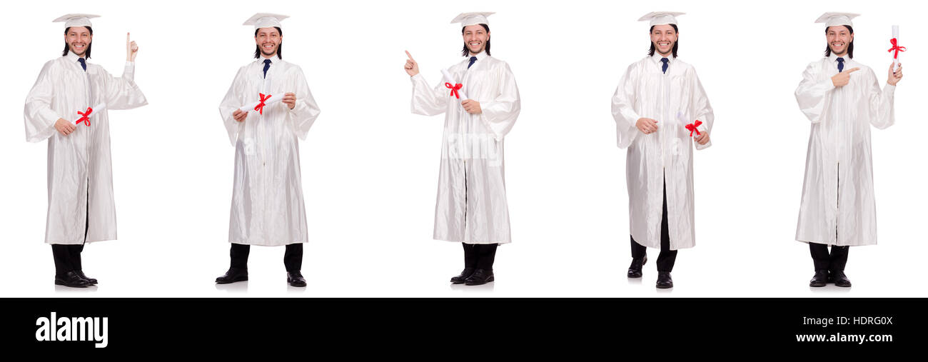 Young man ready for university graduation Stock Photo - Alamy