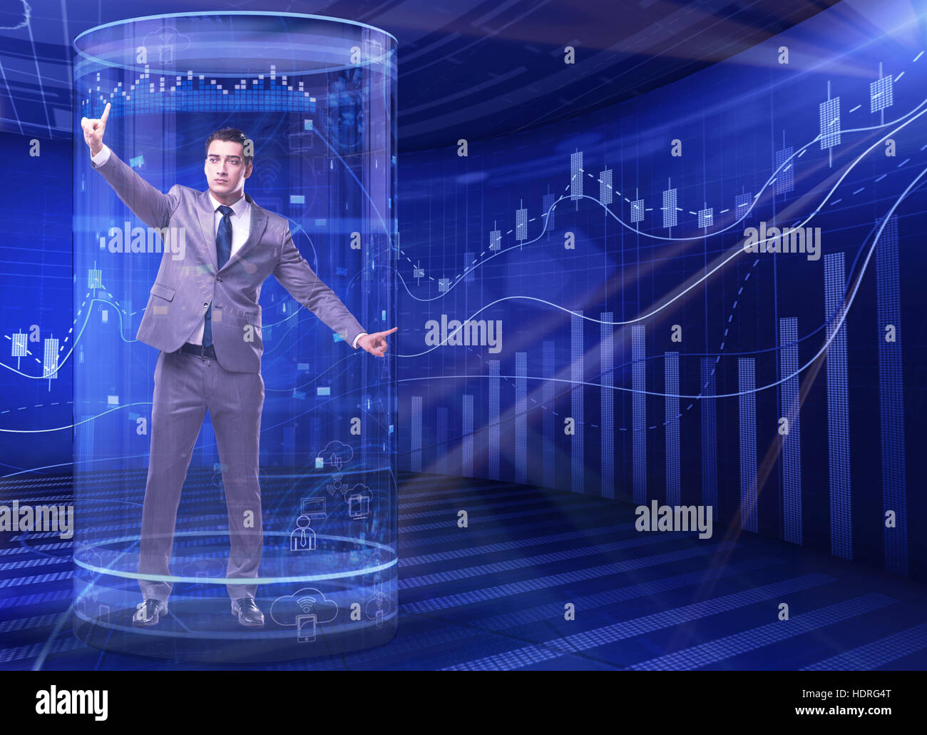 Man in stock exchange trading concept Stock Photo - Alamy