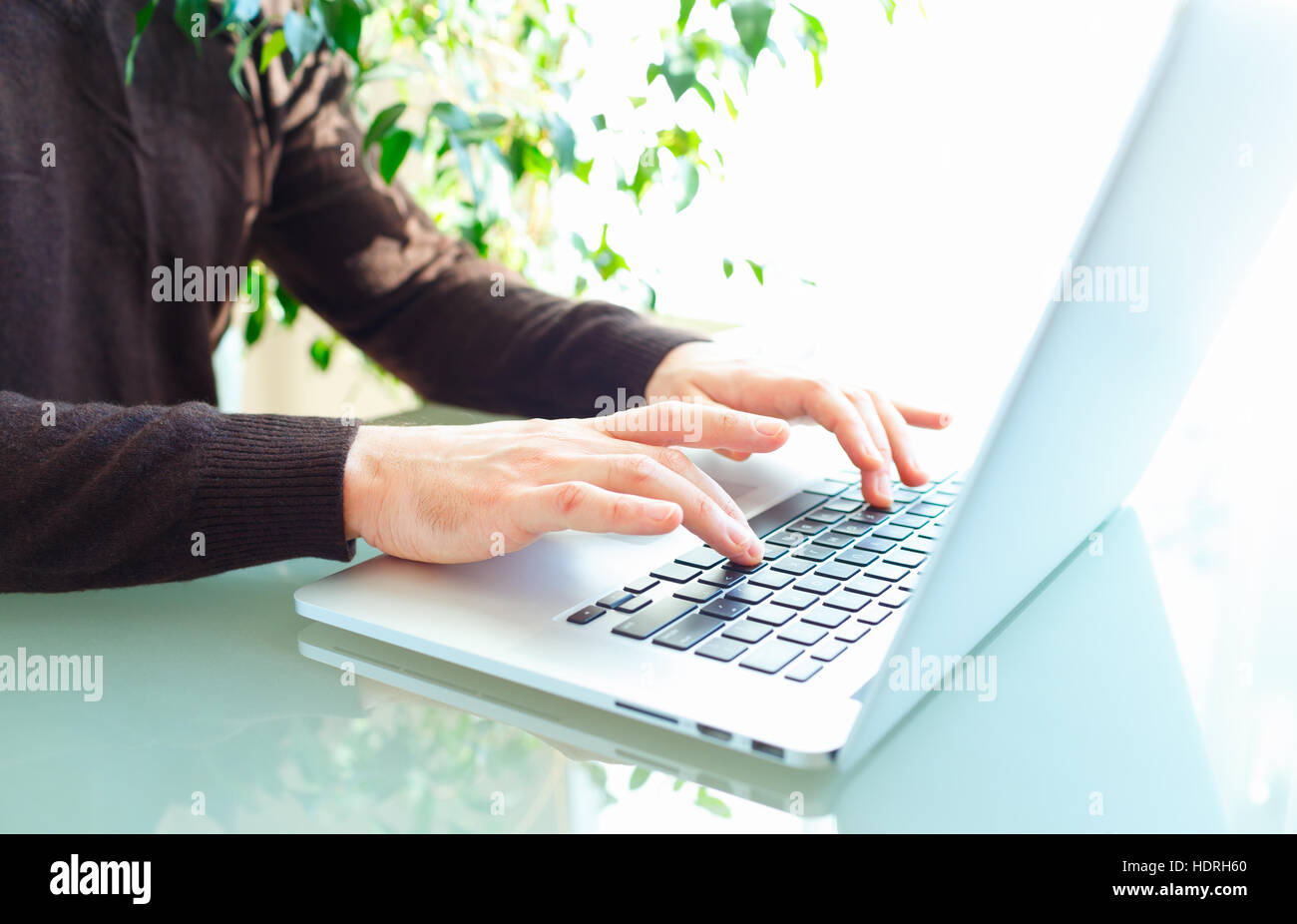 Male hands or men office worker typing on the keyboard Stock Photo - Alamy