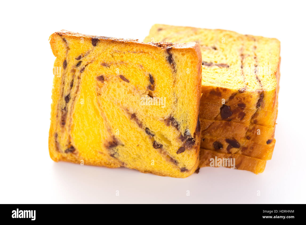 side view bread slices on white background Stock Photo - Alamy