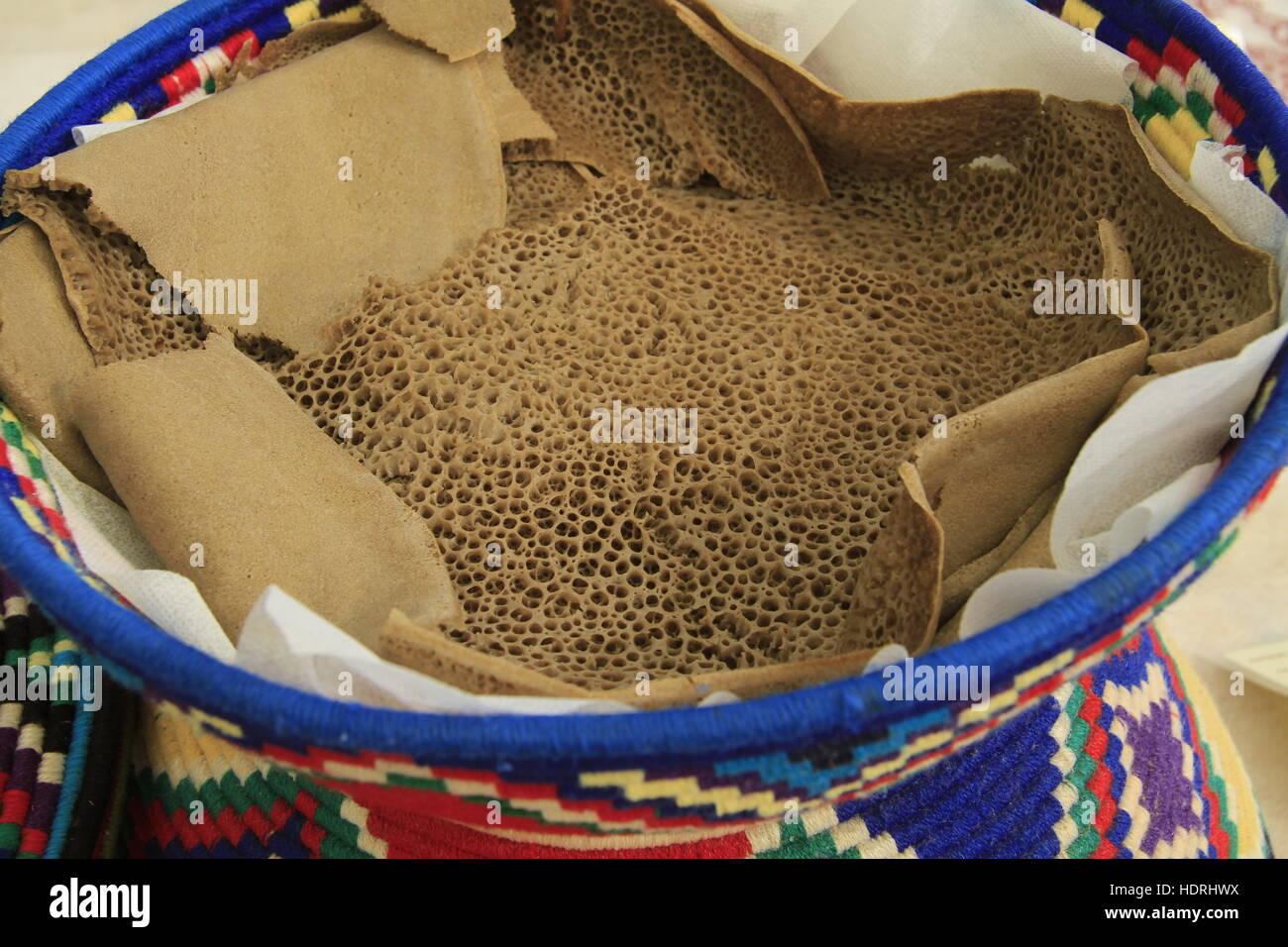 Israel, the traditional Ethiopian Injera bread Stock Photo - Alamy