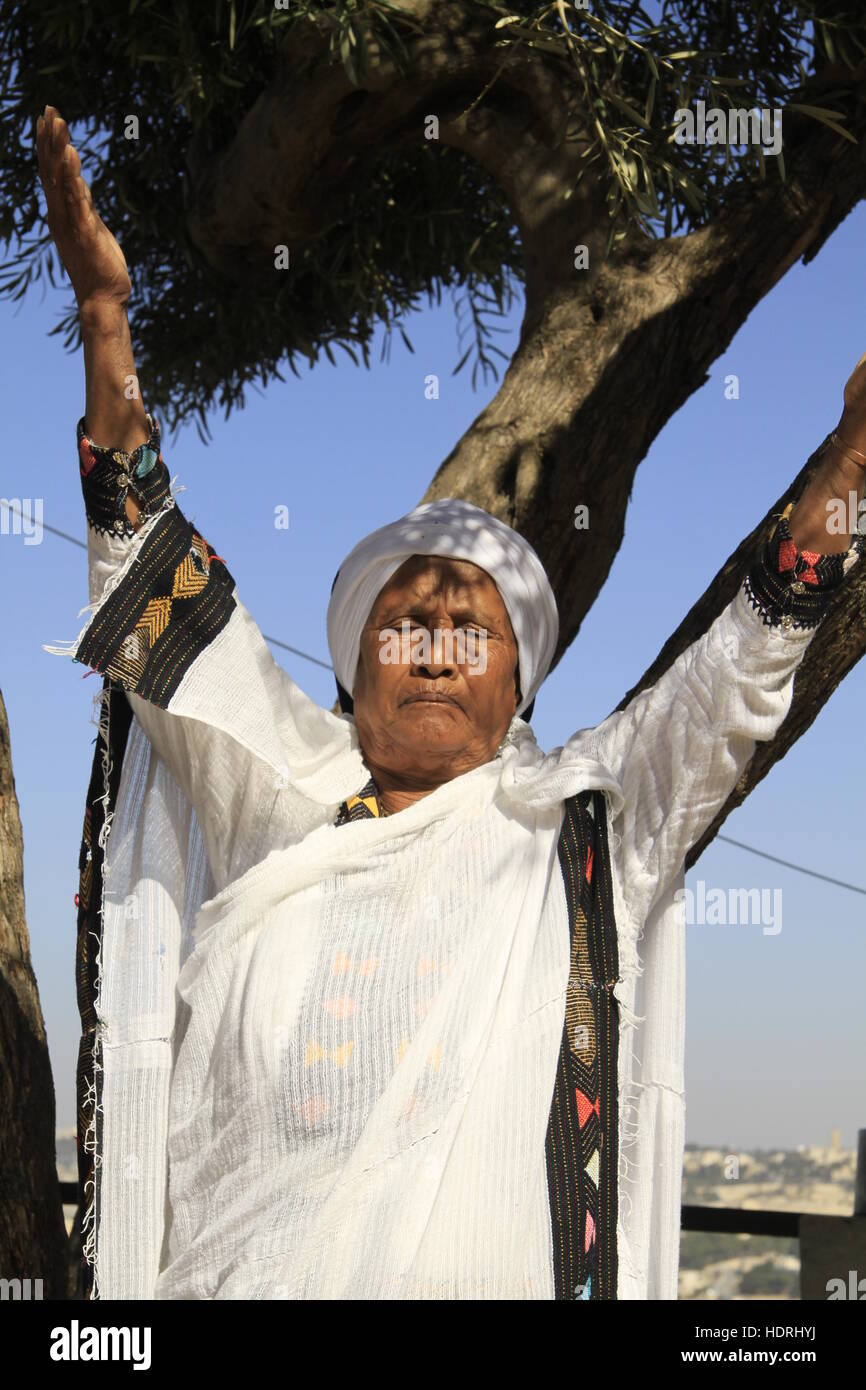 Israel, a prayer at the Jewish Ethiopian Sigd celebration in Jerusalem ...