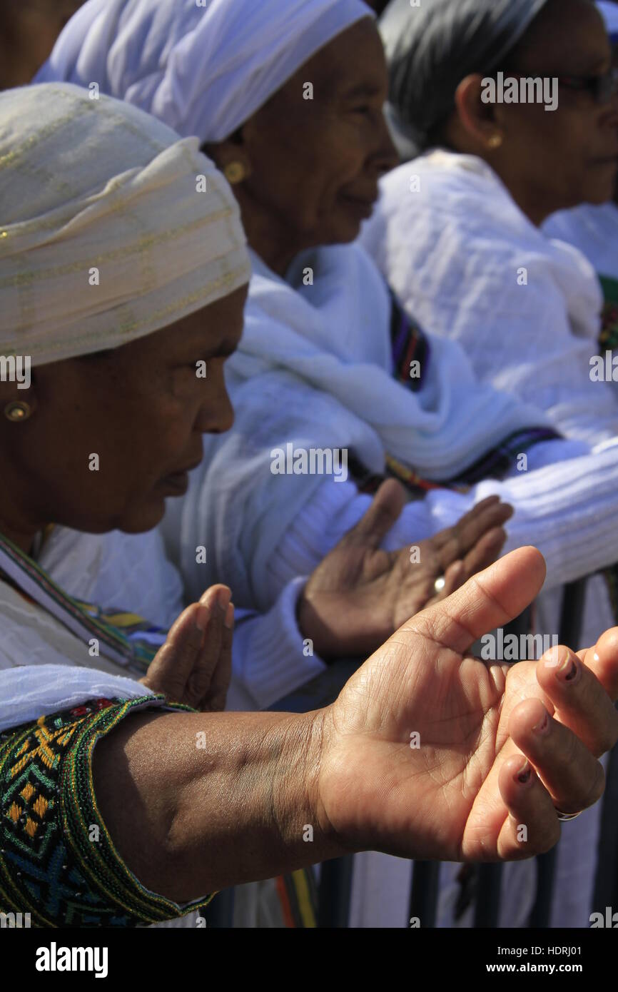 Israel, a prayer at the Jewish Ethiopian Sigd celebration in Jerusalem ...