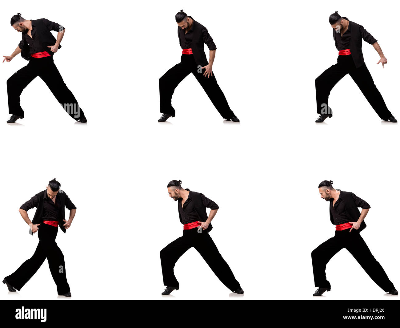 Spanish dancer in various poses on white Stock Photo - Alamy