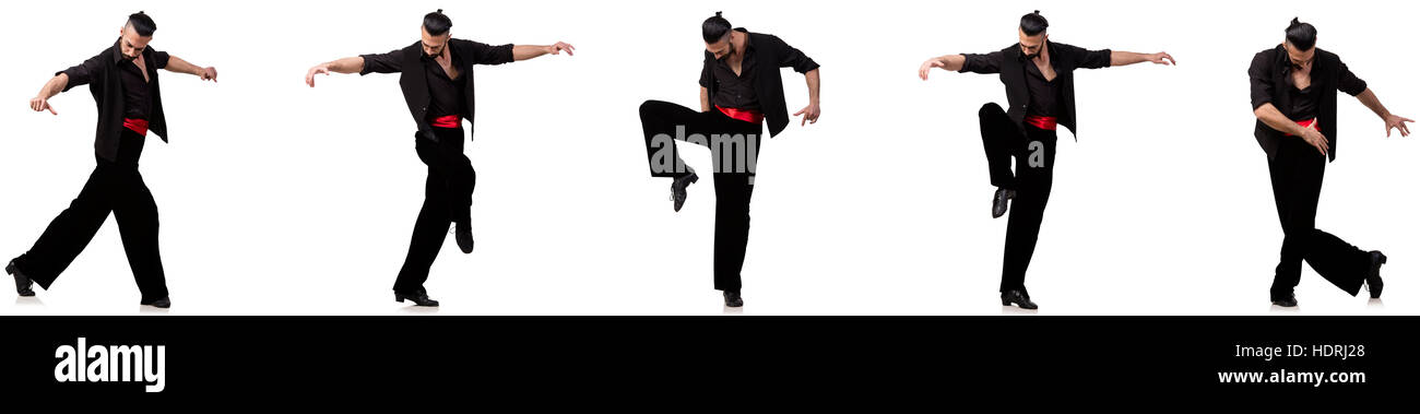 Spanish dancer in various poses on white Stock Photo - Alamy