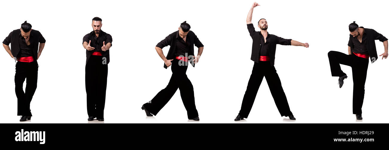 Spanish dancer in various poses on white Stock Photo - Alamy