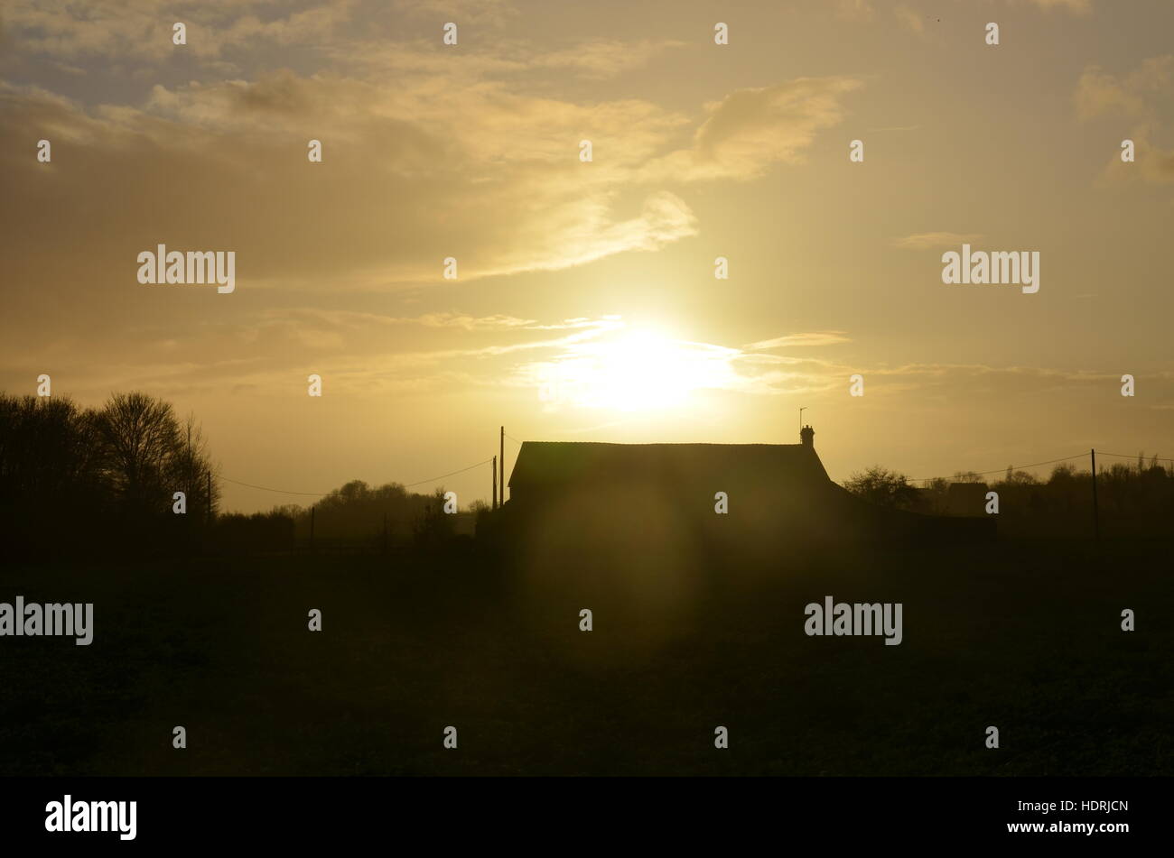 Sunlight House Sunset Stock Photo - Alamy