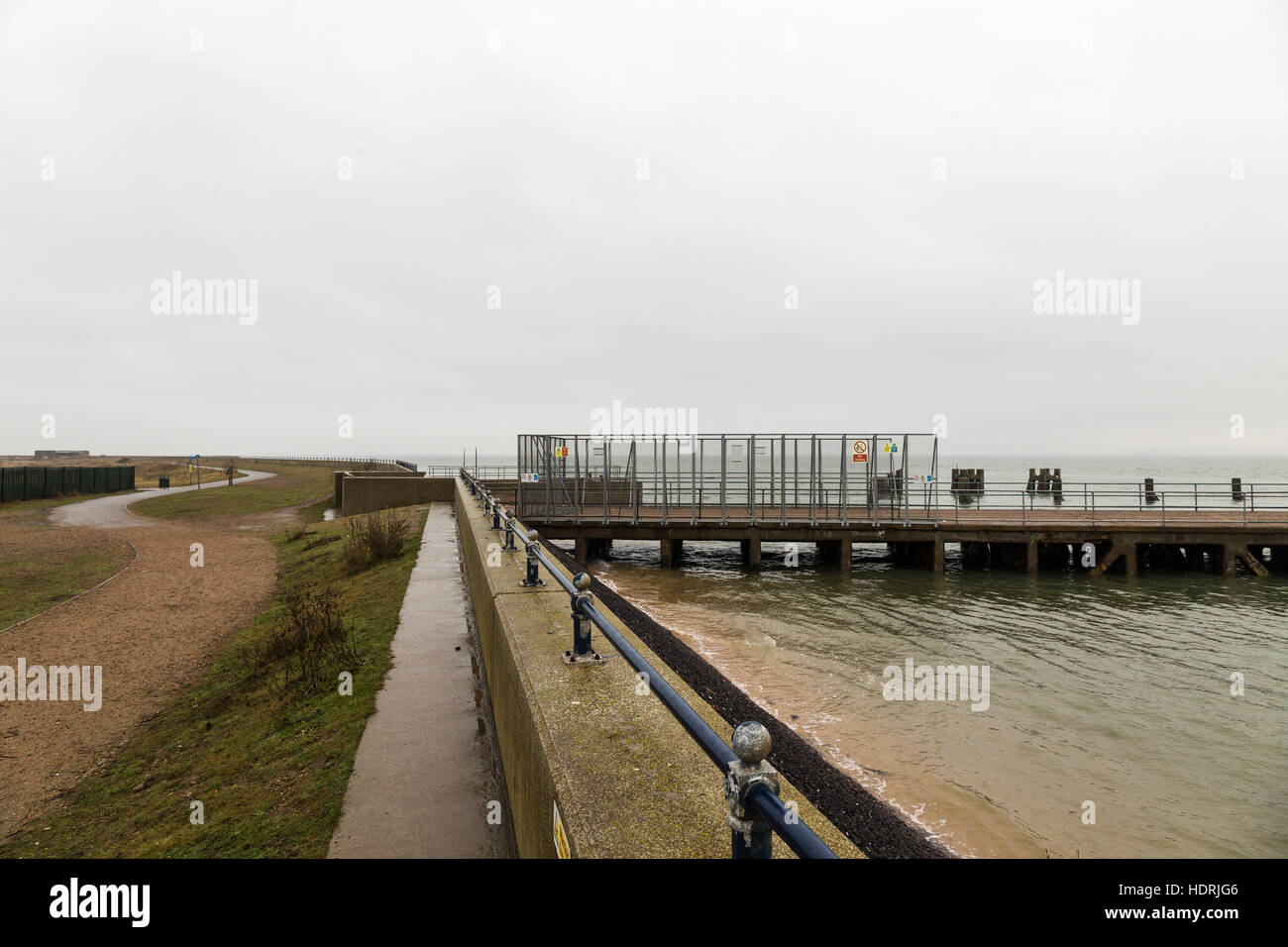 Landward End of Abandoned barge Pier off Shoebury Garrison Stock Photo ...
