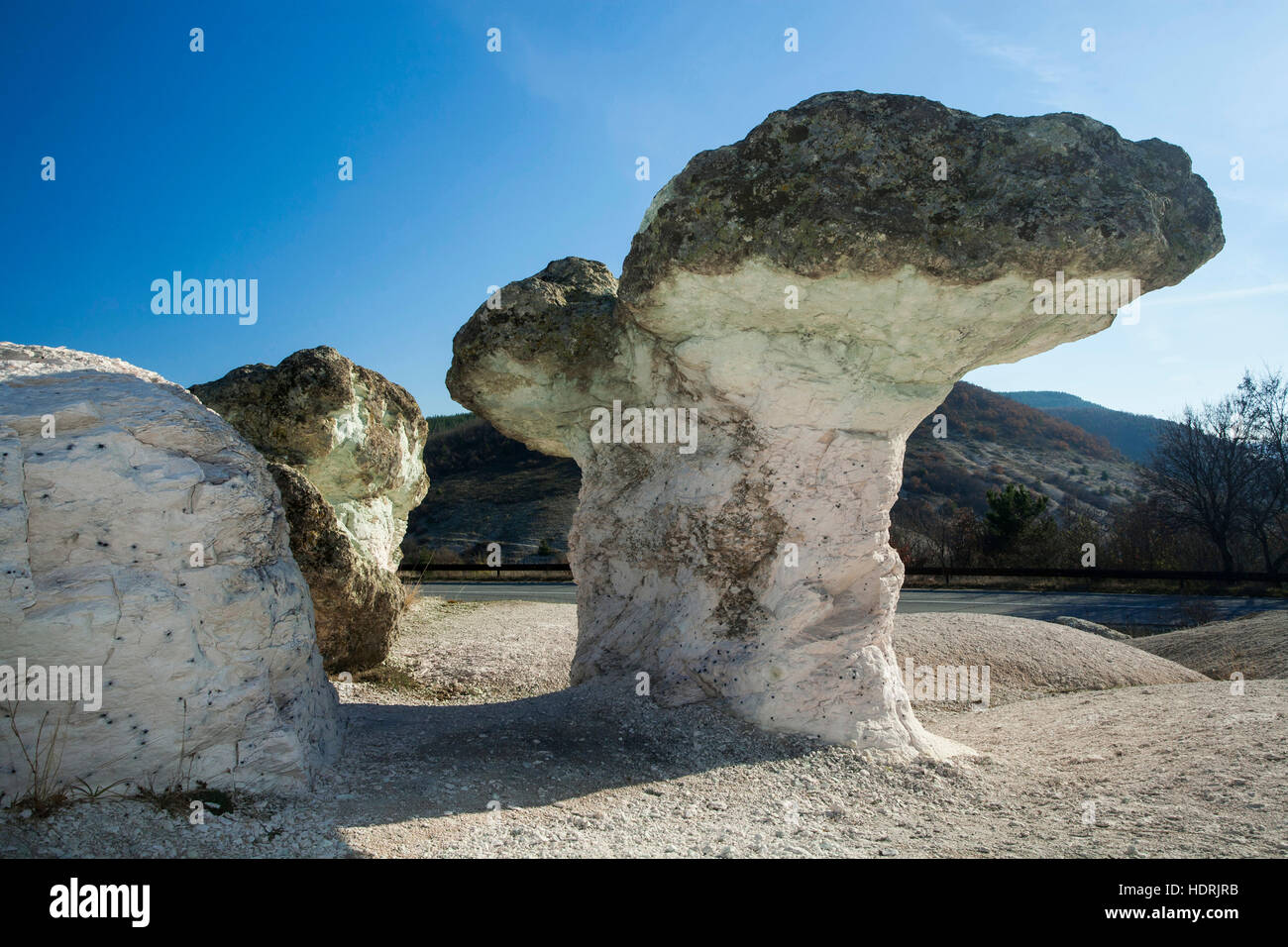Sandstone mushrooms phenomenon near Kurdjali, Bulgaria Balkans Rhodopi ...