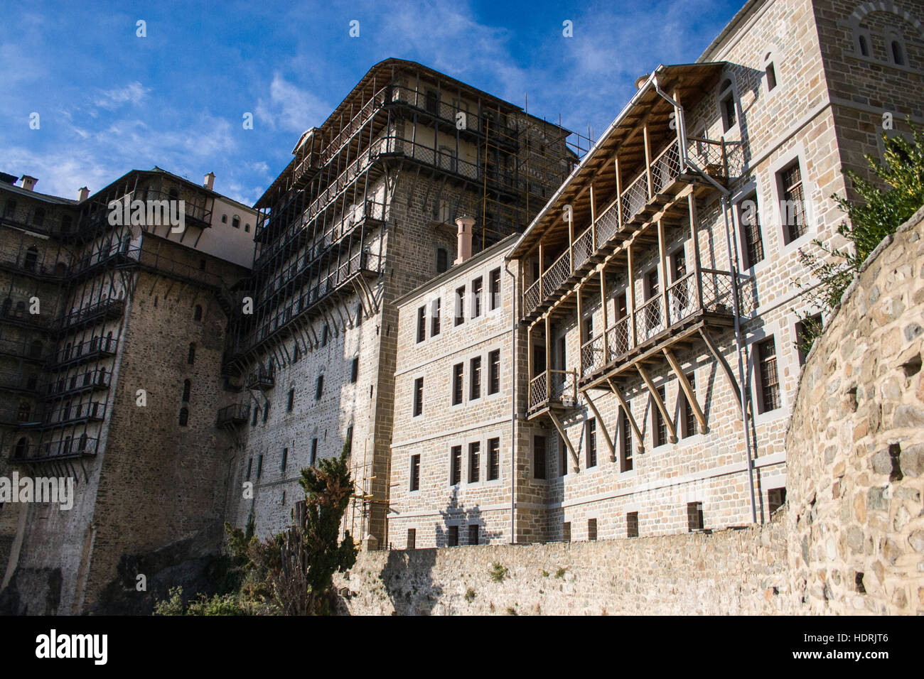 Simonos Petra or Simonopetra monastery on Athos Peninsula, Greece Stock ...