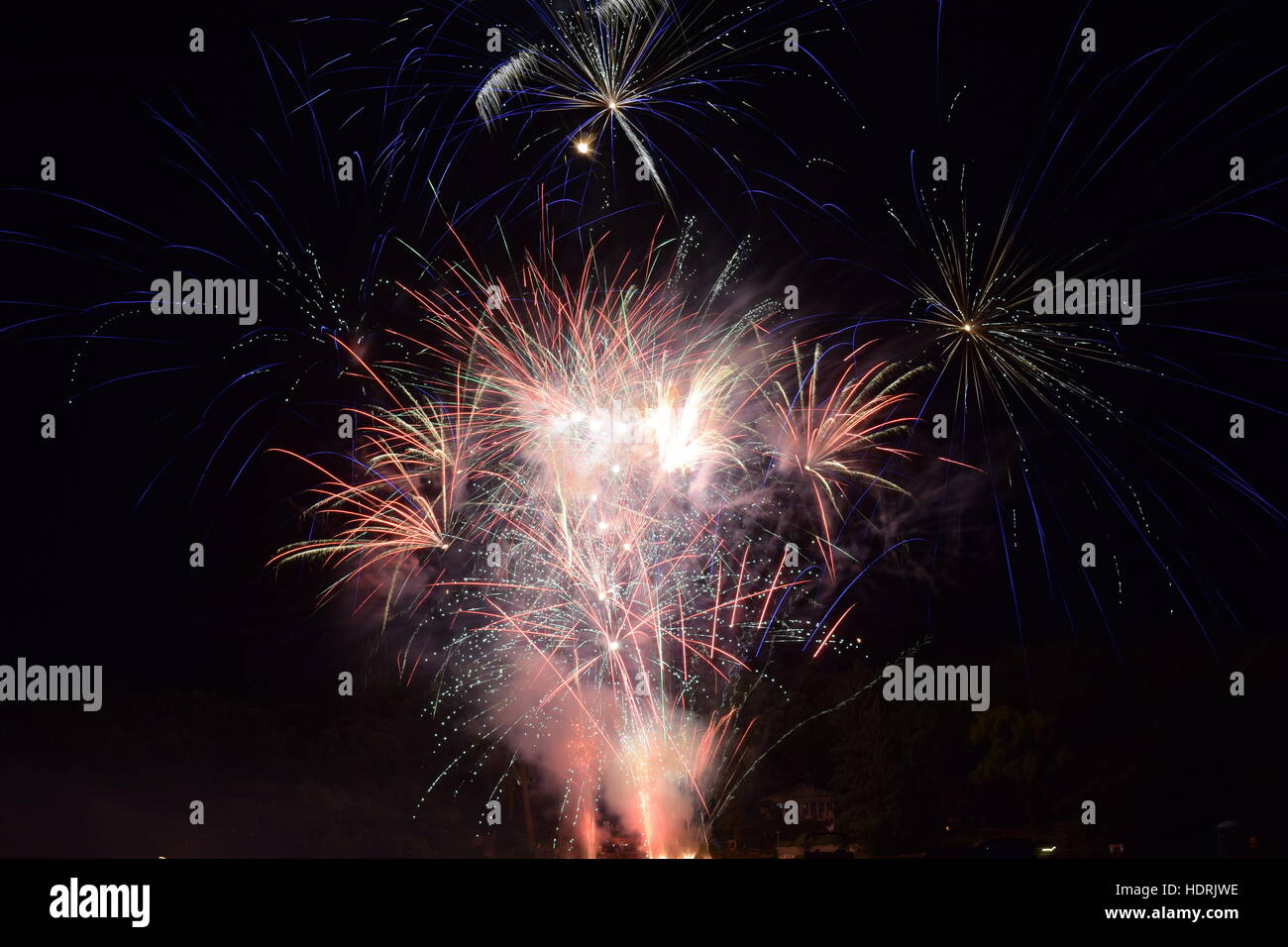 Fireworks over the Lake Stock Photo - Alamy