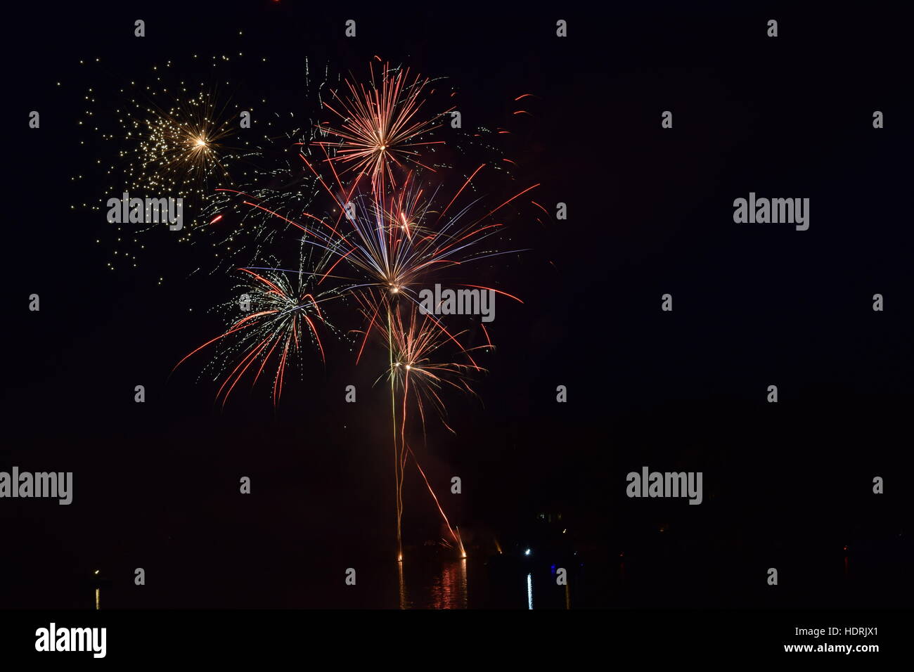 Fireworks over the Lake Stock Photo - Alamy
