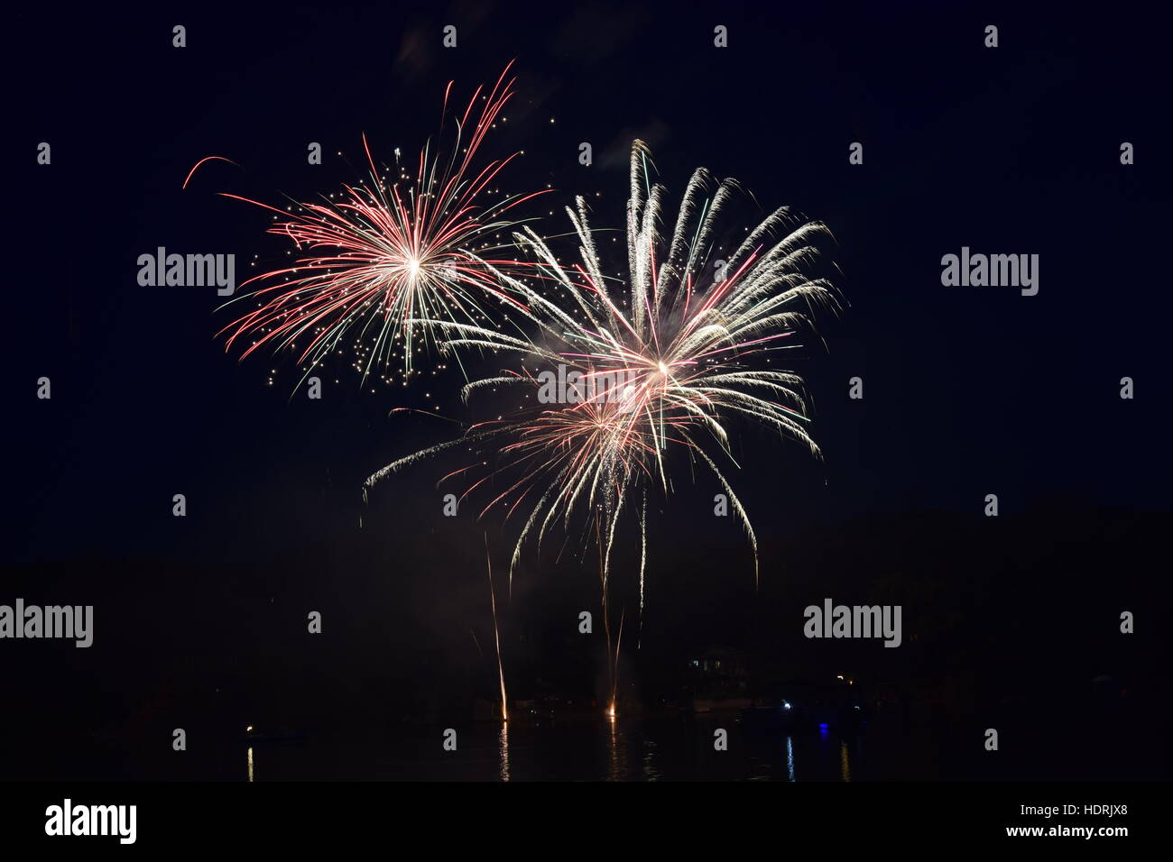 Fireworks over the Lake Stock Photo - Alamy