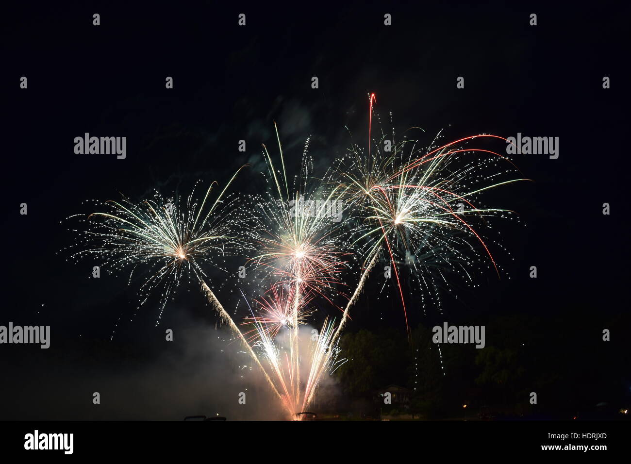 Fireworks over the Lake Stock Photo - Alamy