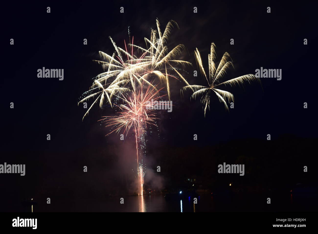 Fireworks over the Lake Stock Photo - Alamy