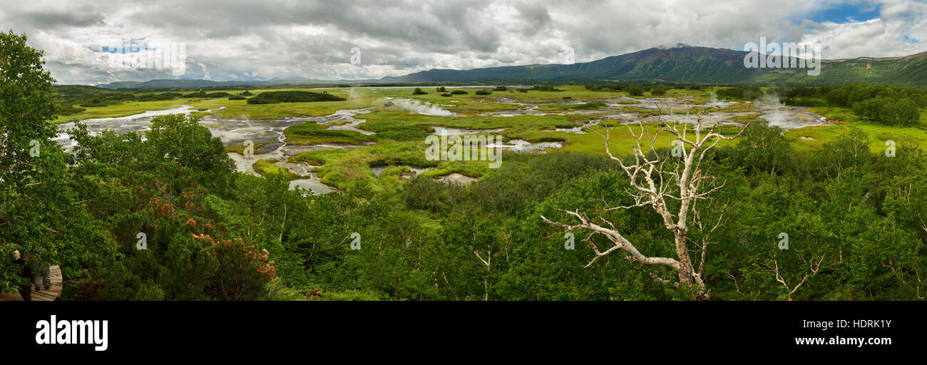 Panorama of Uzon Caldera. Kronotsky Nature Reserve Stock Photo - Alamy