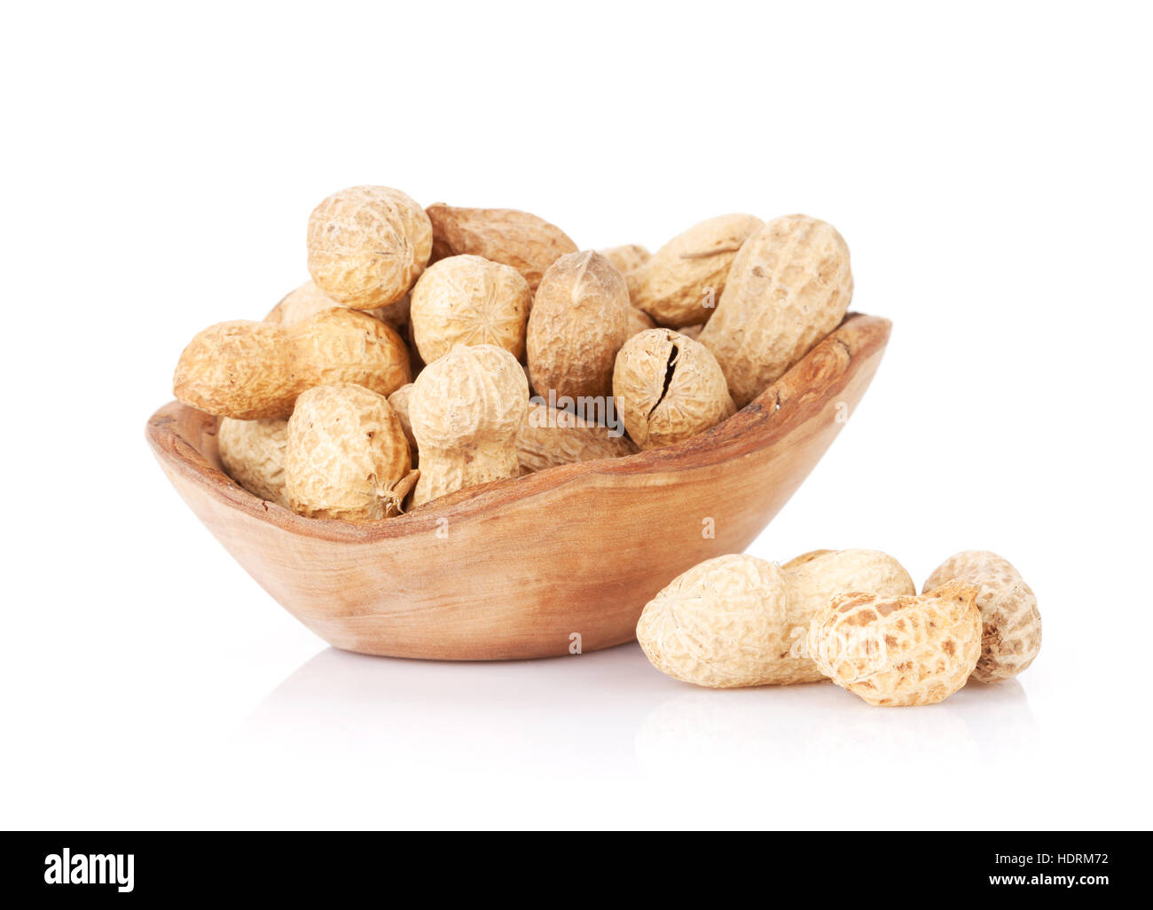 Peanut nuts in bowl. Isolated on white background Stock Photo - Alamy