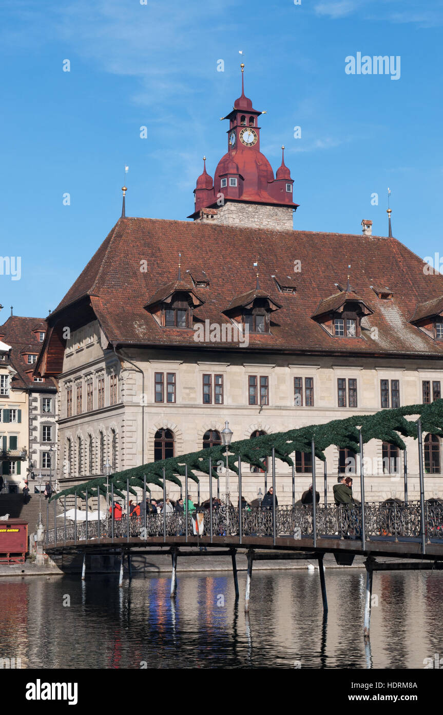 Switzerland: the skyline and architecture of Lucerne with view of the ...