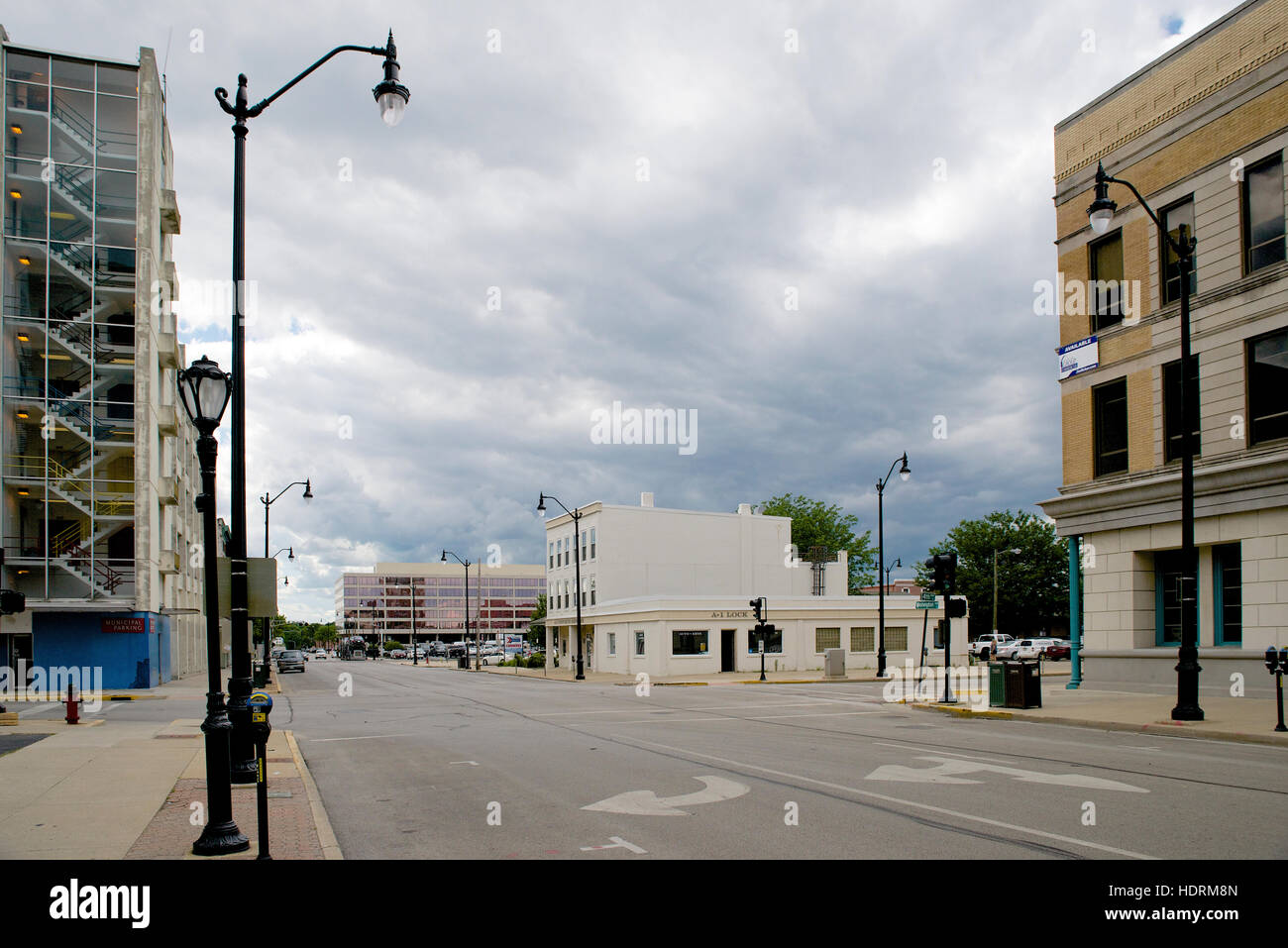 Washington Street, Springfield, Sangamon County, Illinois, USA Stock ...