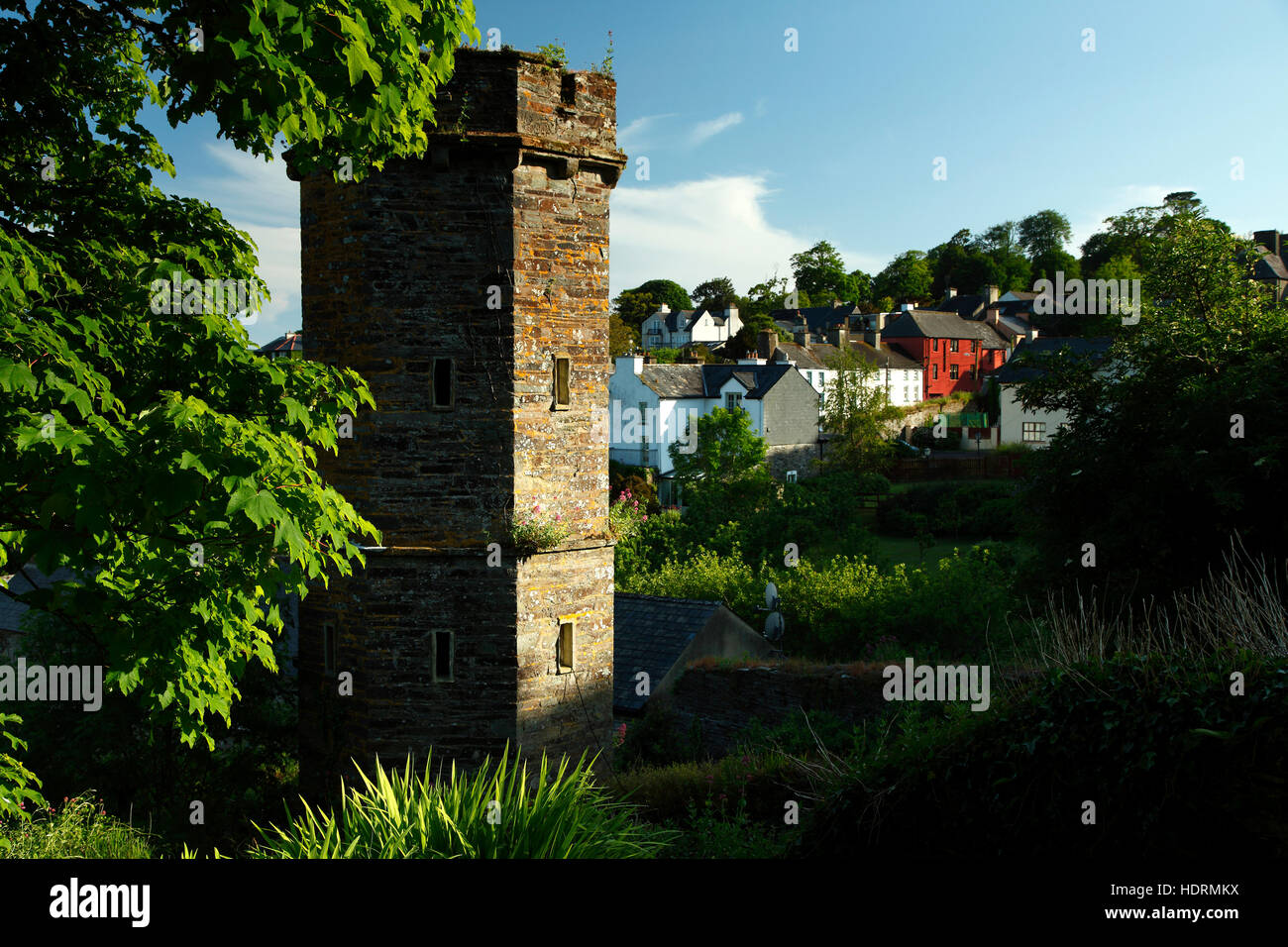 Stone tower in Castletownshend village on the Wild Atlantic Way, West ...
