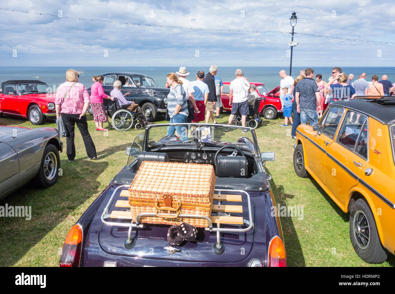 Classic car display during Whitby Regatta weekend. Whitby, North ...
