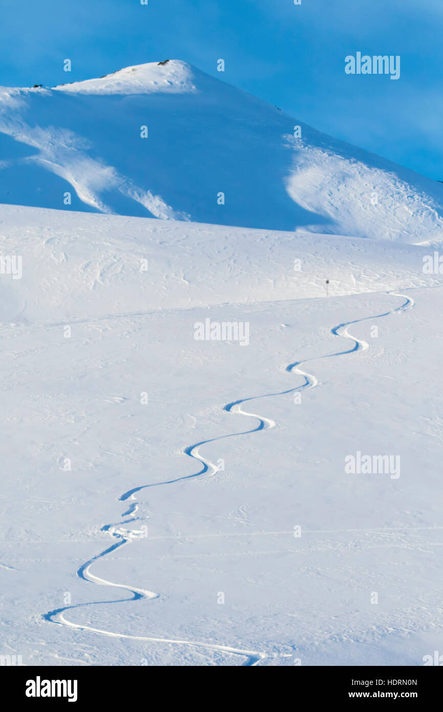 Ski tracks in Hatcher Pass, an important and popular ski area as it ...