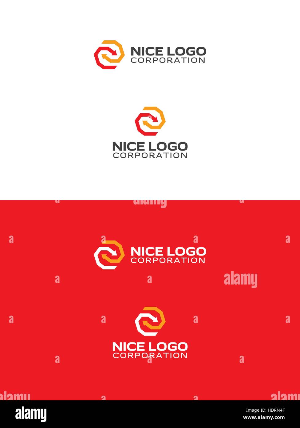 logo with arrows in red and yellow color Stock Vector Image & Art - Alamy