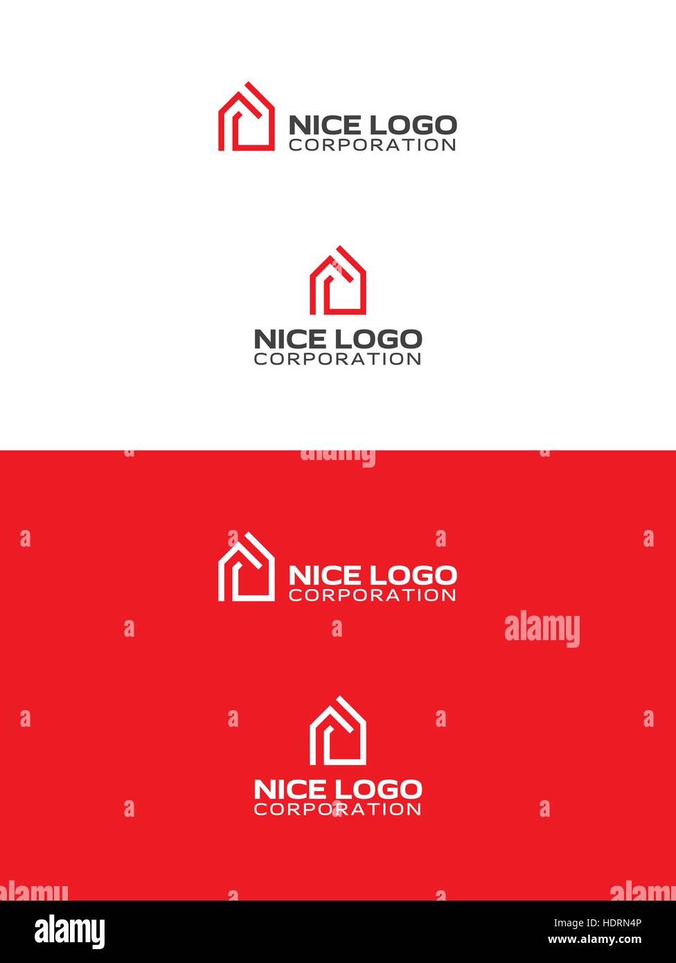 modern red house logo, real estate logotype Stock Vector Image & Art ...