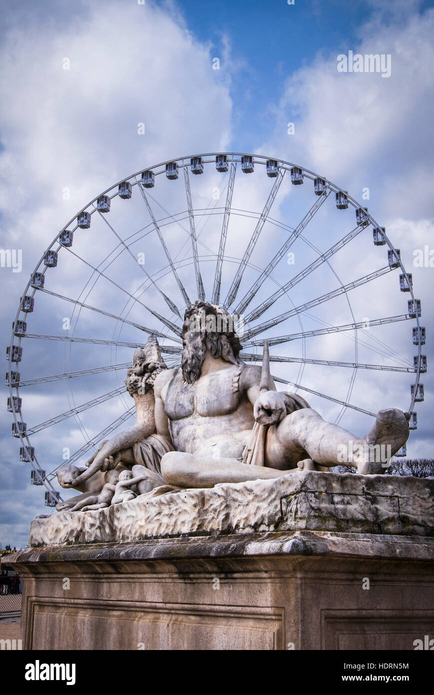 The Big Wheel and Statues on Place de la Concorde; Paris, France Stock ...