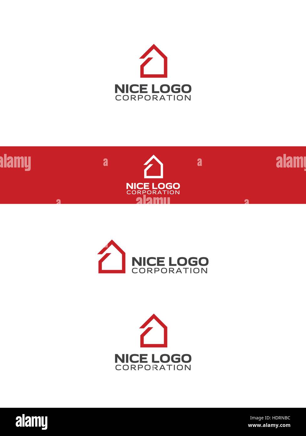 simple house logo, red real estate logotype Stock Vector Image & Art ...