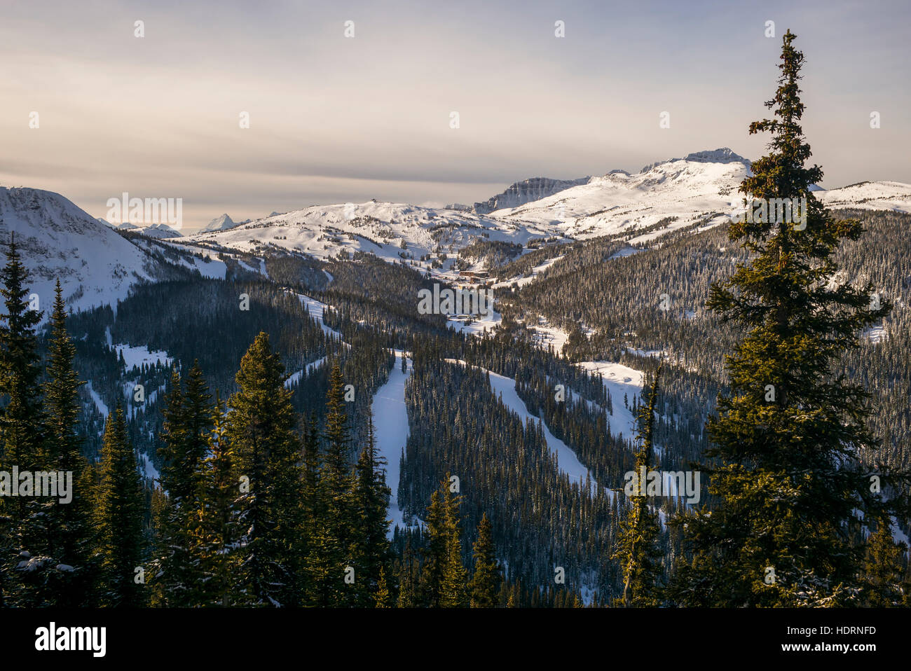 Landscape of the Rocky mountains and Sunshine Ski Resort; Banff ...