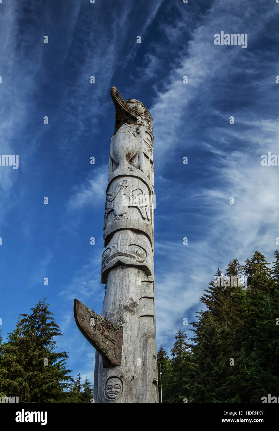 Pelican Unity totem pole carved by Stan Marsden in 1998, Chichagof ...