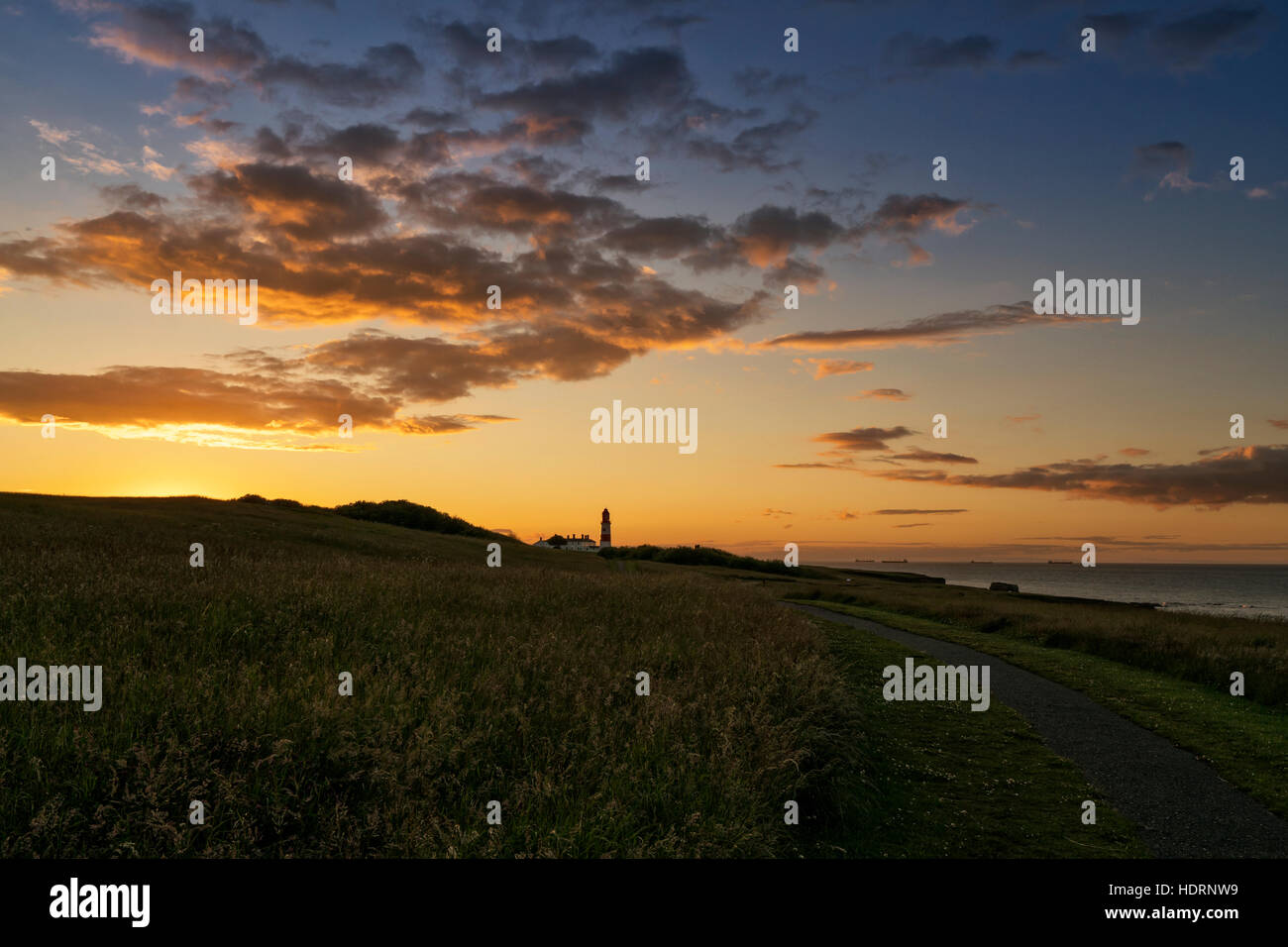 Souter Point Lighthouse; South Shields, Tyne and Wear, England Stock ...