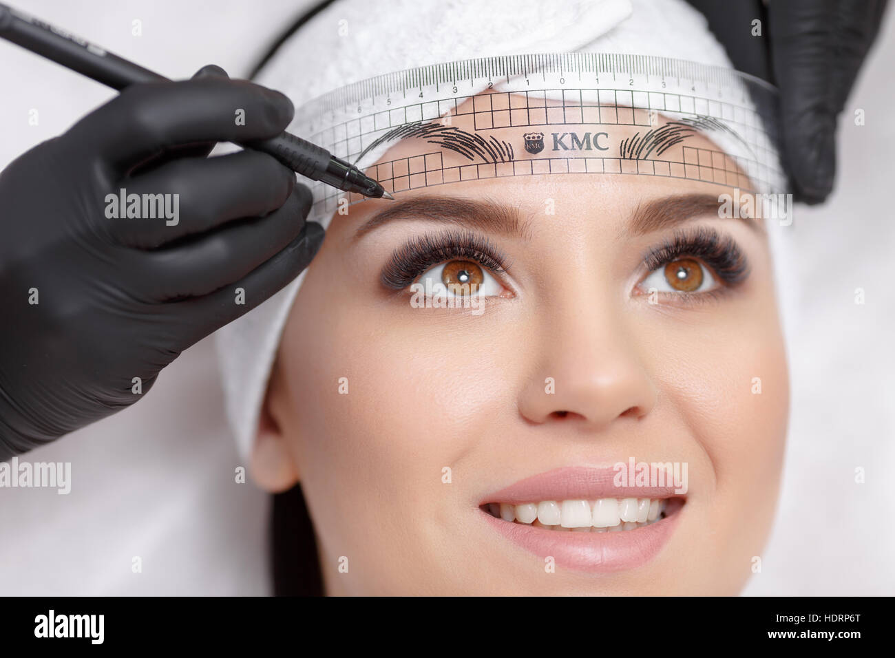 Permanent makeup eyebrows Stock Photo - Alamy