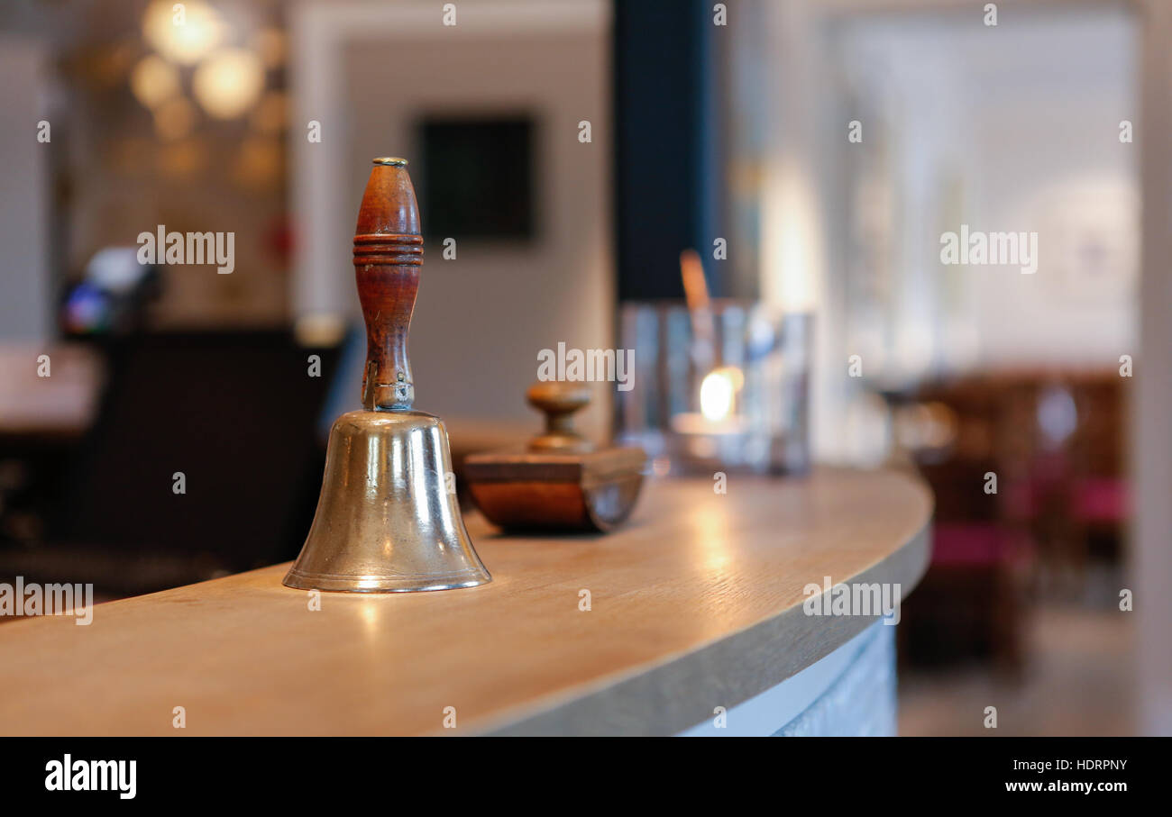 Hotel reception desk bell hi-res stock photography and images - Alamy