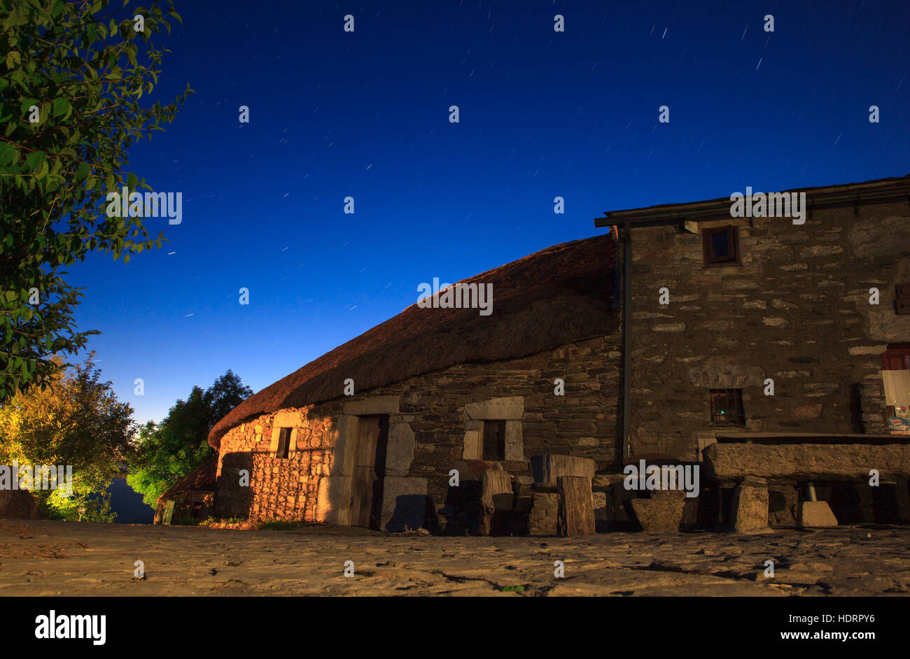 Nightview of the palloza, also known as pallouza or pallaza, is a ...