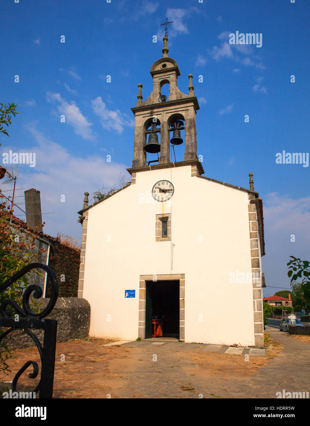 View of the Church of Santiago, Boente Stock Photo - Alamy