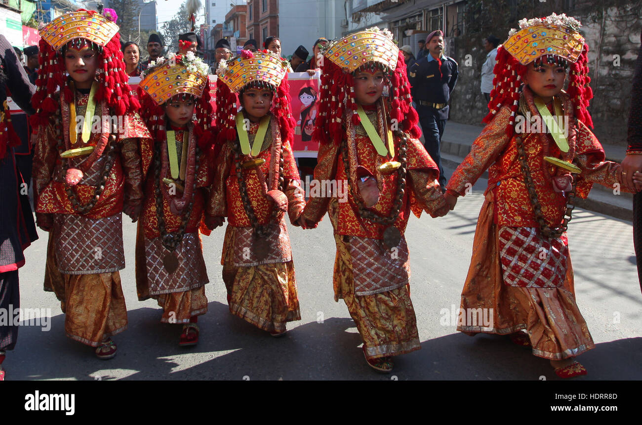Newari girls in traditional attire hi-res stock photography and images ...