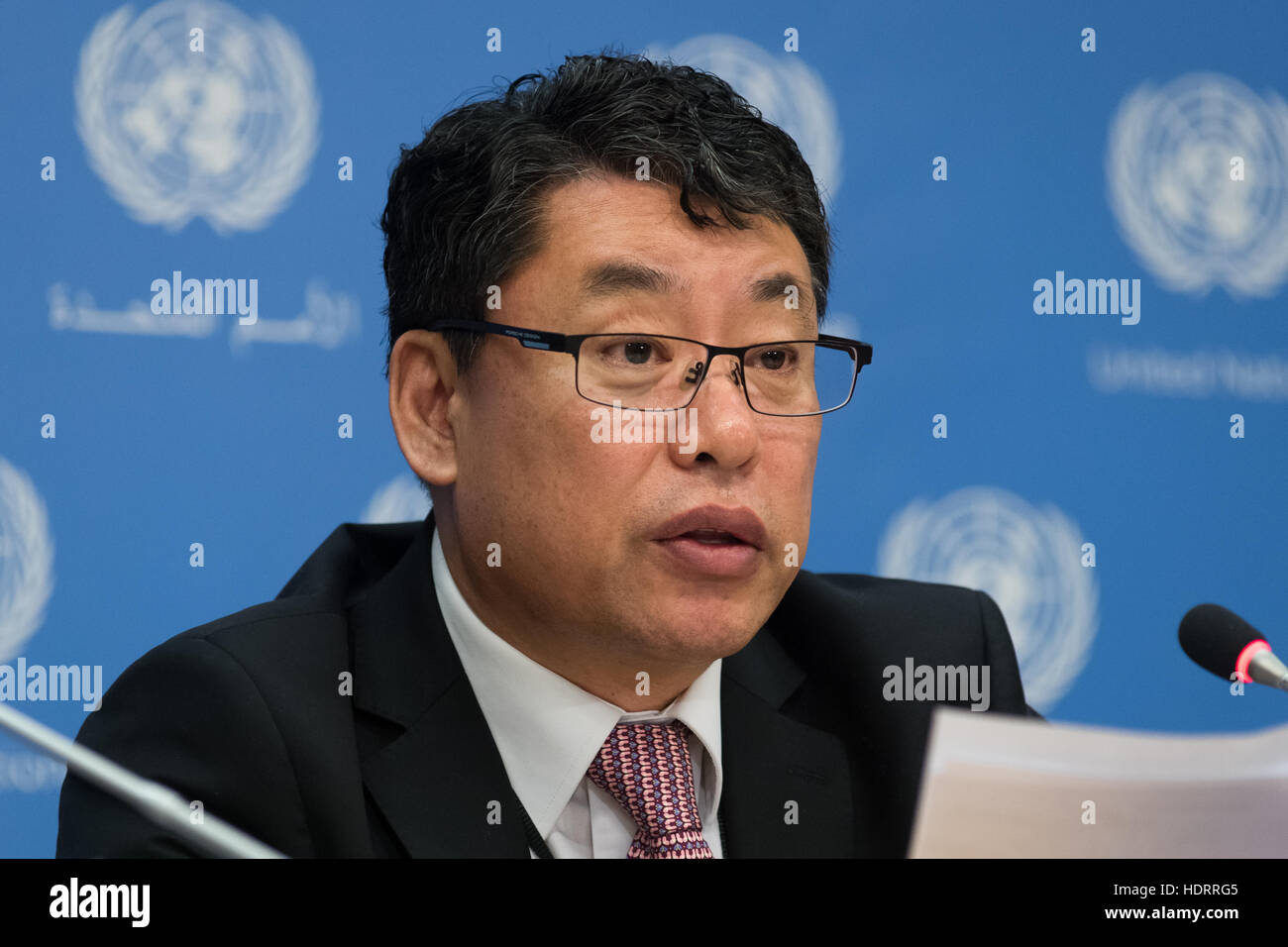 New York, United States. 13th Dec, 2016. Ambassador Kim In Ryong, the ...
